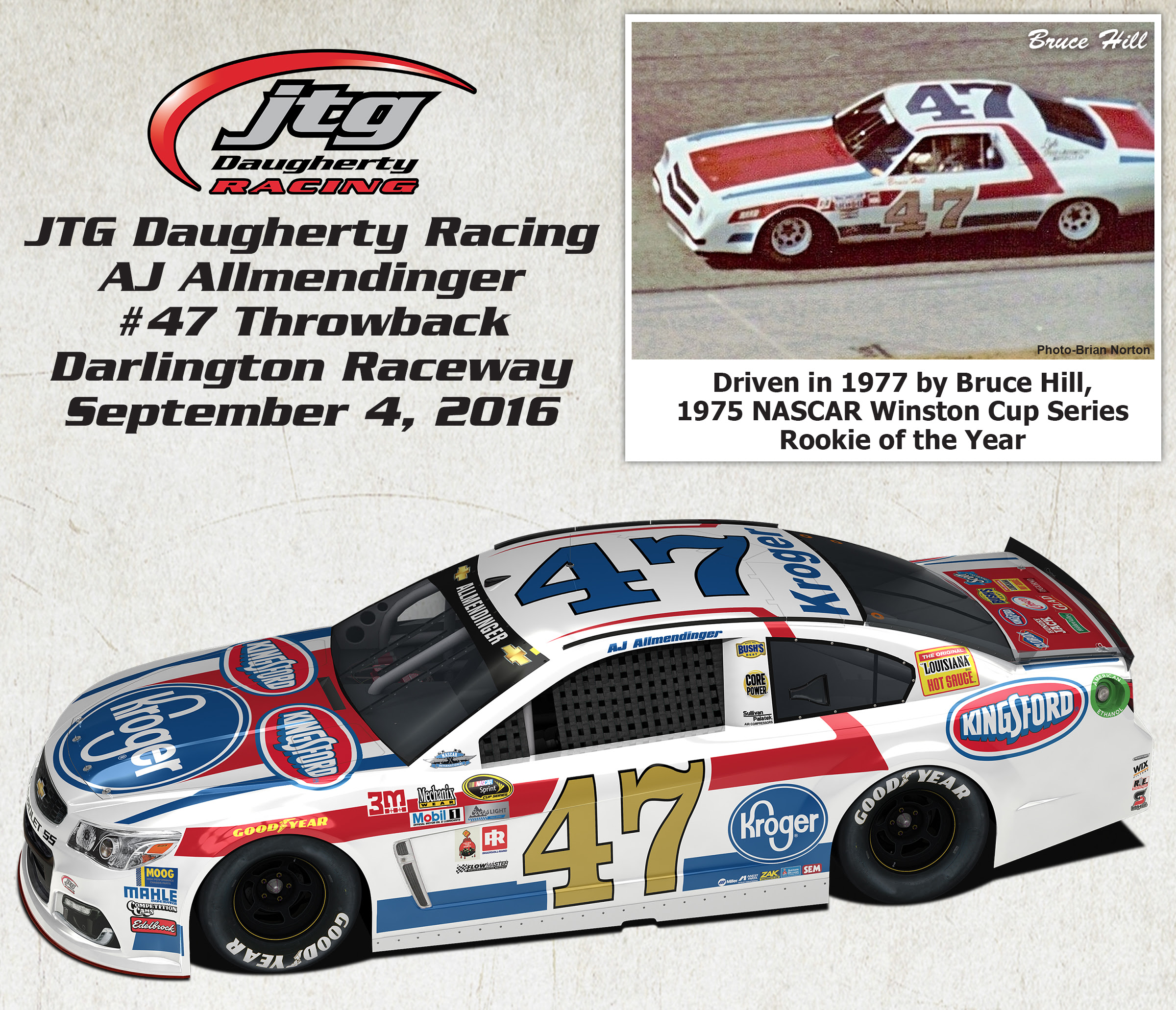 JTG Daugherty Racing selects Bruce Hill's 1970s Paint Scheme for ...